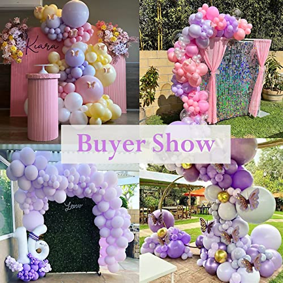 ZFUNBO Pastel Purple Balloons Garland Arch Kit 95 pcs 18/12/10/5 Inch Light Purple Balloons Different Sizes Purple Latex Balloon for Baby Shower Gender Reveal Wedding Birthday Purple Party Decorations