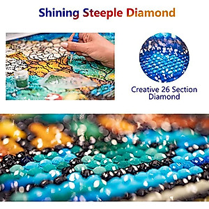 Eiazuiks Diamond Painting Kits for Adults, 5D Full Drill Diamond Art Deer Round Diamond Dots Gem Arts Suitable for Home Wall Decoration 12x16in