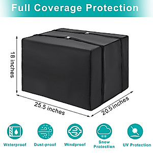 Fivebop Window Air Conditioner Insulation Cover for Outside Units 3 Layer Winter Dustproof Waterproof Outdoor Window AC Cover with Adjustable Straps (25.5"Lx18"Hx20.5"D)