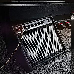 Donner DKA-20 Keyboard Amplifier 20 Watt Keyboard AMP with Aux in and Two Channels, Bass Guitar Amp, Piano Amplifier, Electronic Drum Speaker Support for Microphone Input