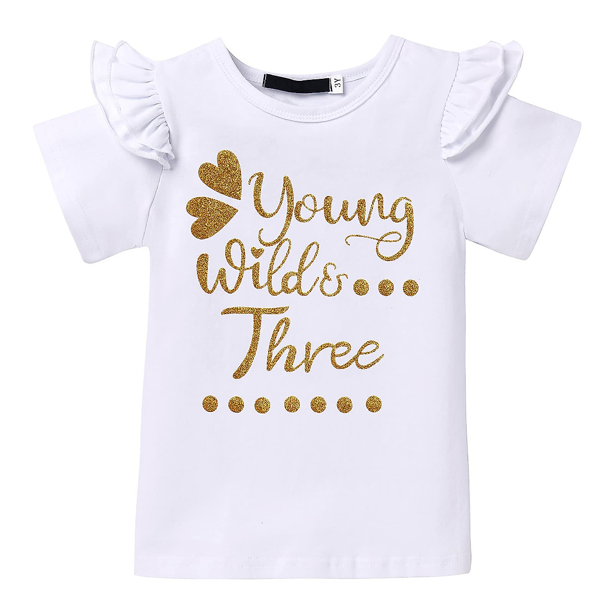 Toddler Baby Girls 1st/2nd/3rd Birthday Outfit Princess Sweet Sassy Crown Headband Tutu Skirt Set Cake Smash Baptism Christening Formal Suit Clothes Set for Photo Shoot Pink-young wild three 3T