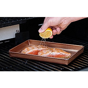 The Ove Glove BBQ & Oven Tray - Non-Stick, Reusable, and Easy to Clean Barbecue Grilling and Oven Accessory (Large, Copper)