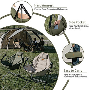 Naturehike YL11 Hammock Camping Chair, Stargaze Swinging Recliner Chair with Headrest & Carry Bag, Supports 330lbs, Portable Folding Rocking Chair for Camping Picnic Hiking Backyard