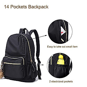 PAOIXEEL 14 Pockets Fashion Backpack, Anti-theft Water Resistance Lightweight Diaper Bag Backpack for Casual Daypack Outdoor