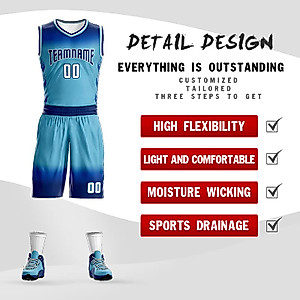 Custom Gradient Basketball Jersey Kit Printed Team Name &Number Suit for Adults Boys Personalized Athletic Uniform