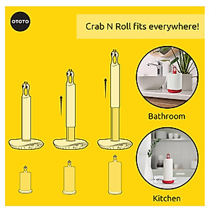 OTOTO Crab N' Roll Paper Towel Holder Countertop Paper Towel Holders - Paper Towels Holder, Paper Towel Holder Stand, Paper Towel Stand - Kitchen Paper Towels Holder, Standing Paper Towel Roll Holder
