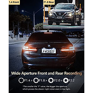 Dash Cam Front 4K and Rear 1080P Ussunny Dual Dash Camera for Cars with 3-inch Touchscreen, WDR, Night Vision, GPS, 170°Wide Angle Dashboard Camera Recorder, Support 256GB Max