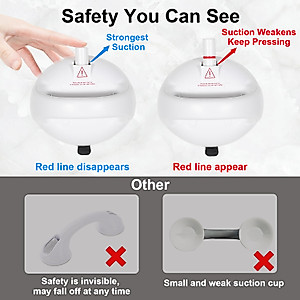 Upgraded Shower Grab Bar, Grab Bars for Bathtubs and Showers, 418 Pounds Extra Strong Suction Shower Handle, Safety Sturdiness Handicap Grab Bars, Shower Handles for Elderly/Seniors, White, Pack of 2