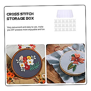 EXCEART 1 Set Box Embroidery Thread Finishing Hand Tool Embroidery Floss Plastic Stand Plastic Winding Board Bobbin Winder Embroidery Organizer Threads Winding Board Cross Stitch Holder