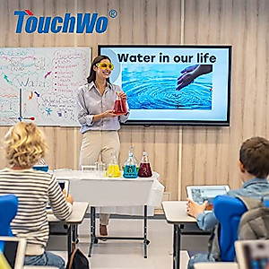 TouchWo 55 inch Interactive Touchscreen Monitor, Smart Board with 4K Display, Win-10 Electronic Whiteboard Touch Screen PC for Office and Classroom, Core i3 RAM 4G & ROM 128G
