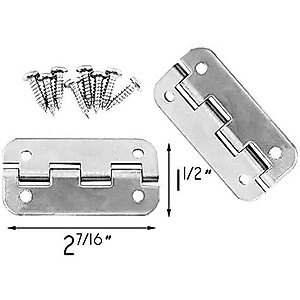 Cornucopia Brands Stainless Steel Replacement Cooler Hinges Compatible w/Igloo Style Ice Chests (Pack of 2 Hinges, 8 Screws)