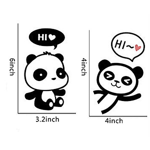 Removable Switch Sticker, 4 Pcs Cute Cartoon Pandas Wall Sticker, Light Switch Decor Decals, Family DIY Decor Art Car Stickers Home Decor Wall Art for Kids Living Room Office Decoration