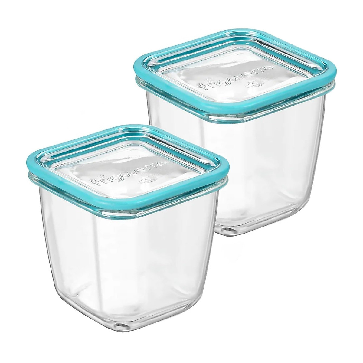 Bormioli Rocco Frigoverre Future Set Of 2 25.25 oz. Square Food Storage Container, Made From Durable Glass, Dishwasher Safe, Made In Italy, 2 Pack.