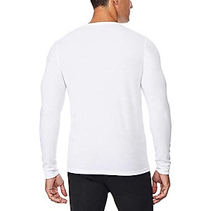 32 DEGREES Men's Heat Long Sleeve Crew Neck Tee 2-Pack (White/Charcoal, Large)