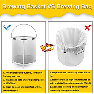 psler 13.8×13.8 inch (35×35cm) Wine Beer Dry Hops Filter Brewing Hopper Strainer 300 Micron Mesh Barrel Brewing Grain Basket Strainer for Homebrew Hops Wine Beer Tea Kettle Brew Filter