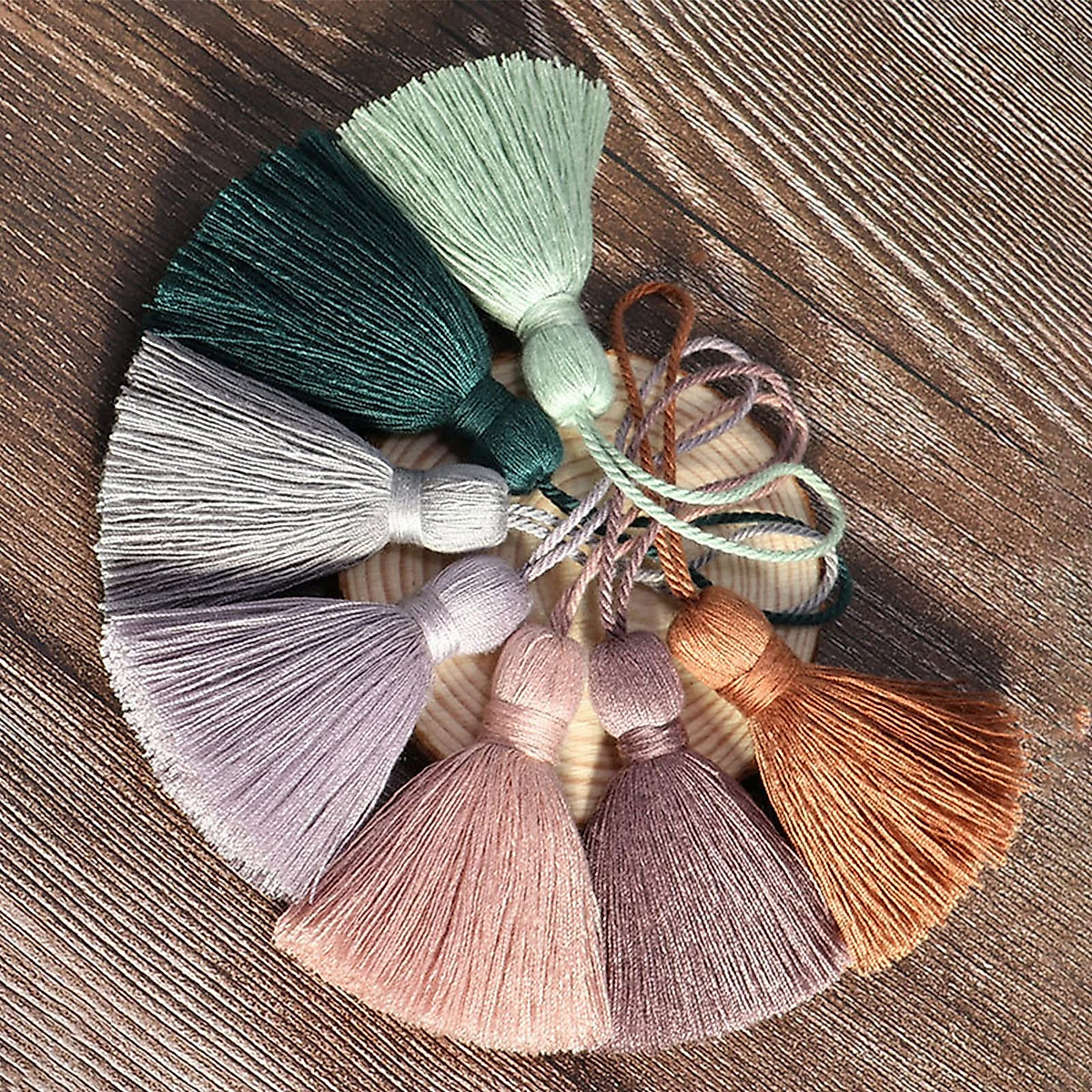 amokk Cute Chunky Bookmark Tassels with Cord Loop for Home Decor Tassels for Jewelry Making, Bookmark, DIY Craft - 5.31 in Length 14 Pieces (Multi)