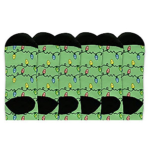 Holiday Socks Christmas Socks Kawaii Lights Xmas Socks Stocking Stuffers 6-Pair Novelty Crew Socks