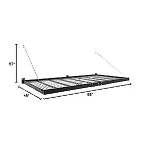 NewAge Products Pro Series Black 4 ft. x 8 ft. Wall Mounted Steel Shelf, Garage Overheads, 40400