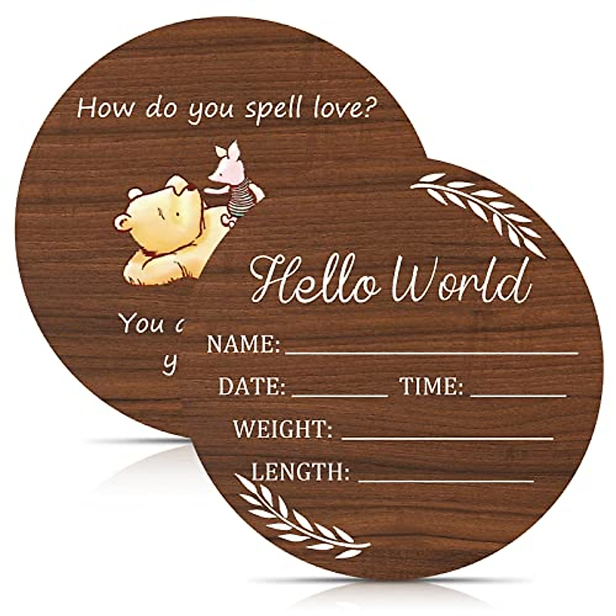 Baby Announcement Sign,Hello World Newborn Sign,Baby Name Sign,Baby Birth Announcement Sign for Photo Prop,Baby Nursery Decor