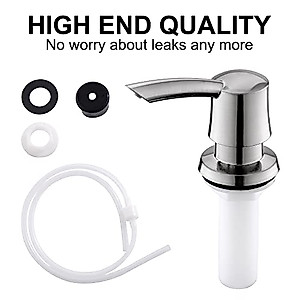 Under Sink Soap Dispenser for Kitchen Sink and Extension Tube Kit, Builit in Dish Sink Soap Dispenser 40 Inches Tube Connects No More Refills YardMonet (Brushed Nickel)