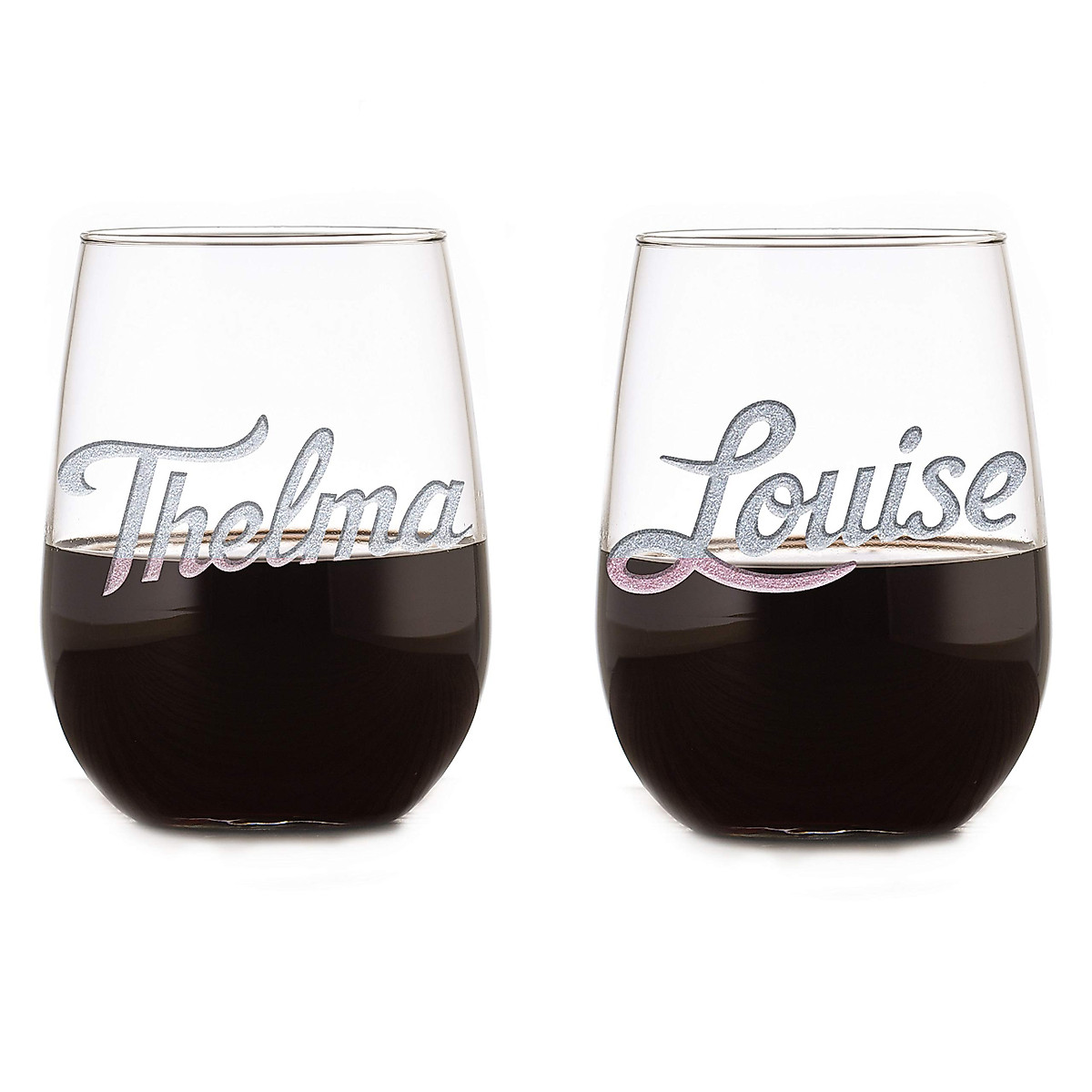Thelma & Louise Engraved Stemless Wine Glass Set