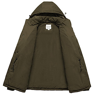 Chrisuno Big and Tall Winter Jackets Men Coats Long Parka Men's Hooded Warm Jacket Brown 6X