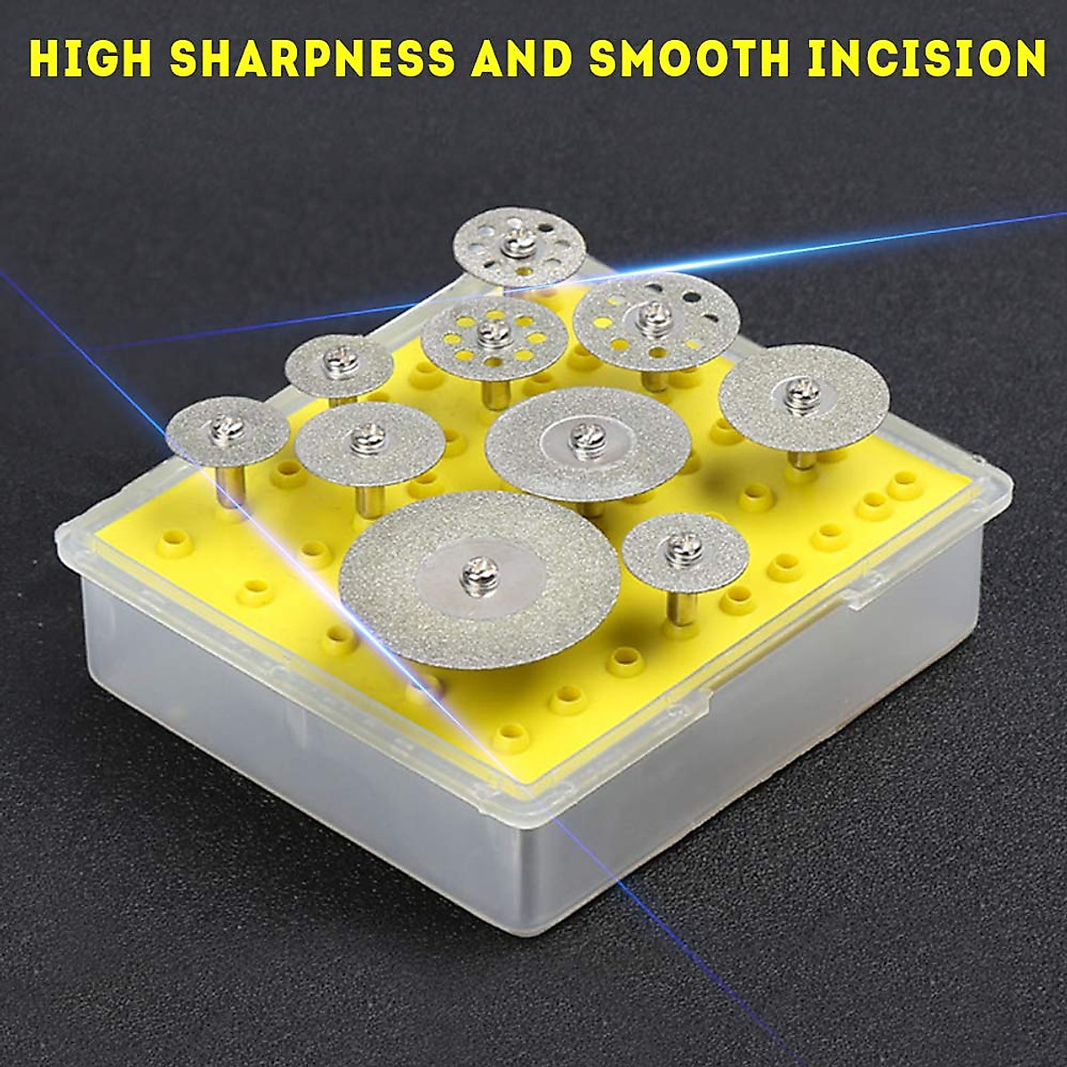 Diamond Cutting Wheel, 10PCS 1/8" Diamond Cutting Discs Cut-off Wheel Blades Set Comepatible with Dremel Rotary Tool by Oudtinx