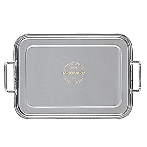 Farberware Classic Traditions Stainless Steel Roaster/Roasting Pan with Rack, 17 Inch x 12.25 Inch