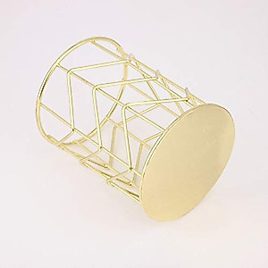 UXZDX New Gold Wrought Iron Storage Basket Rose Gold Office Multifunctional Desktop Simple Tableware Storage Pen Holder (Color : Rose Gold)