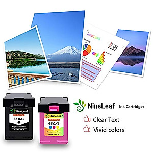 NineLeaf Remanufactured Ink Cartridge Compatible for HP 65XL 65 XL N9K04AN DeskJet 3755 3720 3722 3723 3730 3732 3752 3758 All-in-one Printer (1 Black 1 Tri-Color,2 Pack)