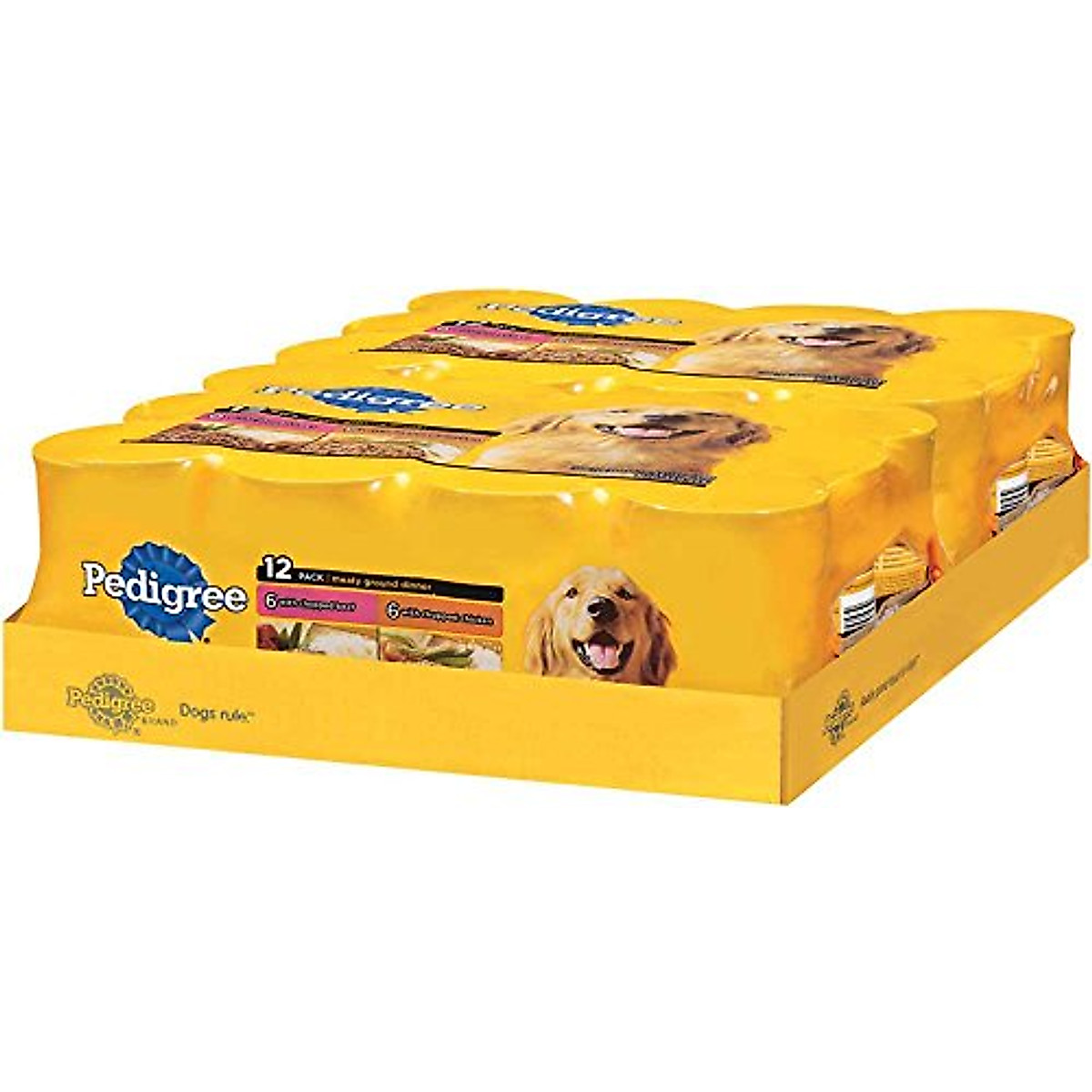 Pedigree Meaty Ground Dinner Multipack Chicken And Beef Dog Food 13.2 Ounces (Two 12-Can Cases)