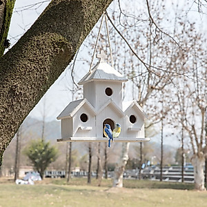 HHWODB Birdhouse Premium Bluebird Houses for Outside, Attract Beautiful Birds to Your Garden and Yard - Durable Outdoor Birdhouses 4 Hole Bird Houses for Outside Hanging