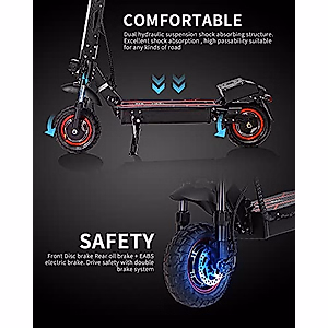 WIDEWHEEL W6 Off-Road Electric Scooter Adults, 2000W Double Motors, Up to 40 MPH & 40 Miles, Folding Commuter Scooter Electric for Adults, 10" Off-Road Tires Sport Scooters (Without seat)