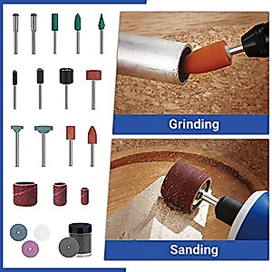 APEXFORGE M0 Plus Rotary Tool Accessories Kit, 519 Pcs Accessories, Keyless Chuck, 1/8" Diameter Shanks, Universal Fitment for Easy Cutting, Sanding, Grinding, Carving, Drilling, Engraving