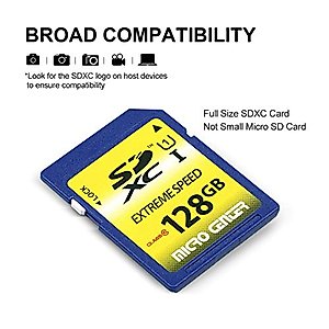 128GB Class 10 SDXC Flash Memory Card Full Size SD Card USH-I U1 Trail Camera Memory Card by Micro Center