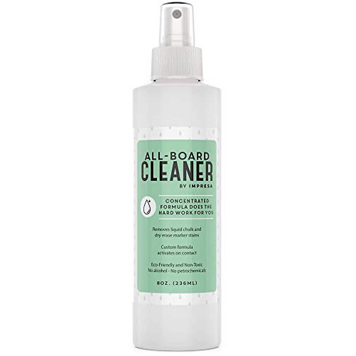 8oz Dry Erase / Chalkboard / White Board Cleaner Spray - Made in the USA - Safe, Gentle, Non-Toxic - Works with Marker, Chalk, Liquid Chalk and More - By Impresa Products
