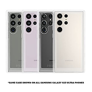 Pelican Voyager - Samsung Galaxy S23 Ultra Case [6.8"] [18Ft MIL-STD Drop Protection] [Wireless Charging] Phone Case for Samsung Galaxy S23 Ultra w/ Belt Clip Holster Phone Stand - Anti Yellow - Clear