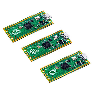 GeeekPi Raspberry Pi Pico Flexible Micro Controller Mini Development Board,Based on The Raspberry Pi RP2040,Dual-Core ARM Cortex M0+ Processor,Running up to 133 MHz, Support C/C++ / Python(3 Pack)