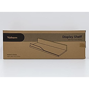 YOHOM White Adhesive Floating Shelf for Bathroom Tile Wall Stick on Shower Shelf Rack No Drilling Plastic Lightweight Shelf Organizer with Gray Guard