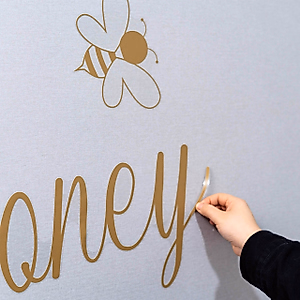 A Little Honey is on The Way Baby Shower Party Decal Sign,Gender Reveal Girl or Boy Baby Shower Decal Sign,Bee Baby Shower Sign Vinyl Decal,aby Shower Balloon Arch Decal (Honey Decal)