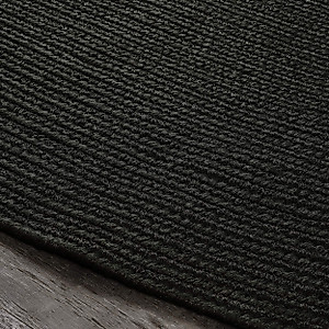 Superior Reversible Braided Indoor/Outdoor Area Rug, 4' Round, Black