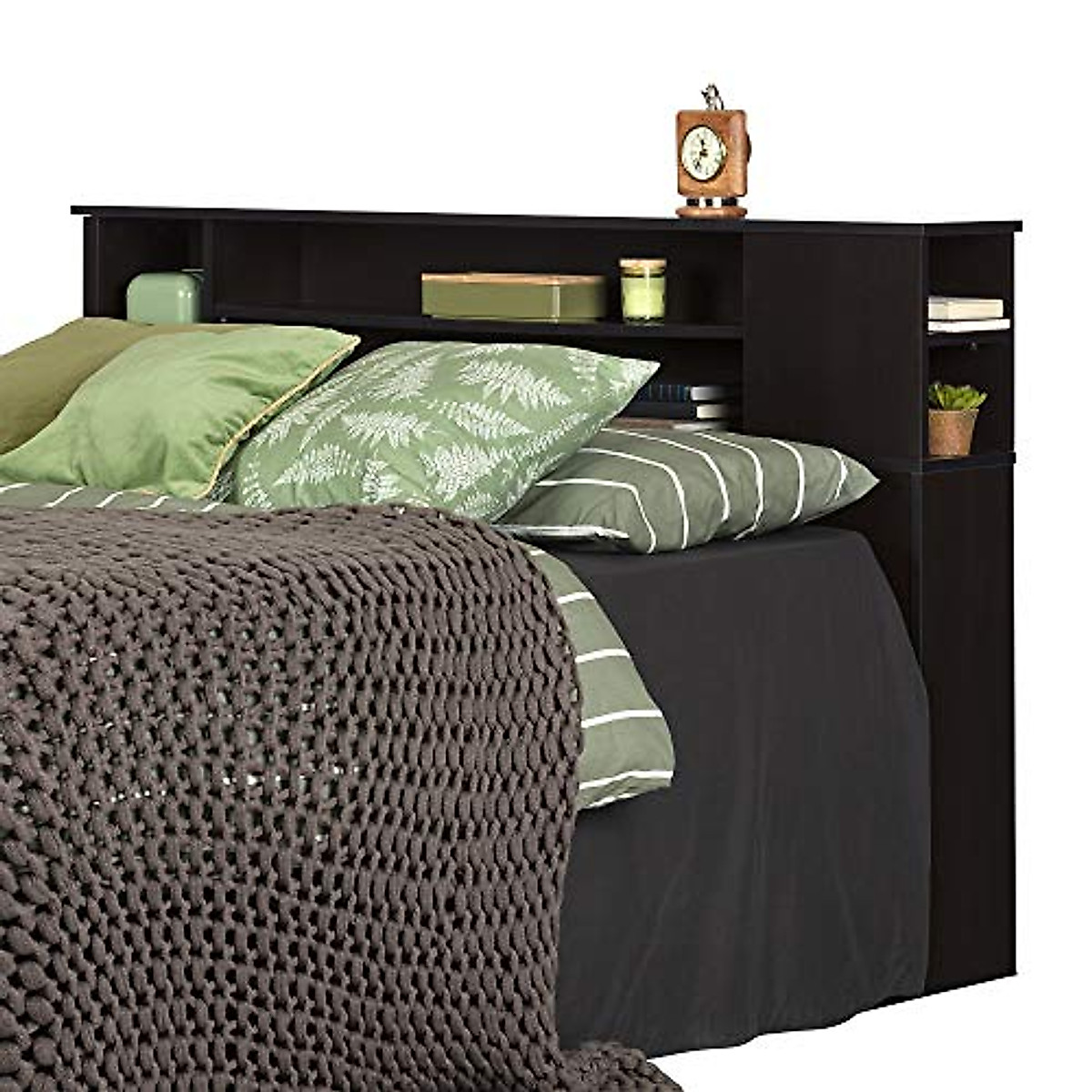 South Shore Vito Bookcase Headboard, Queen, Chocolate