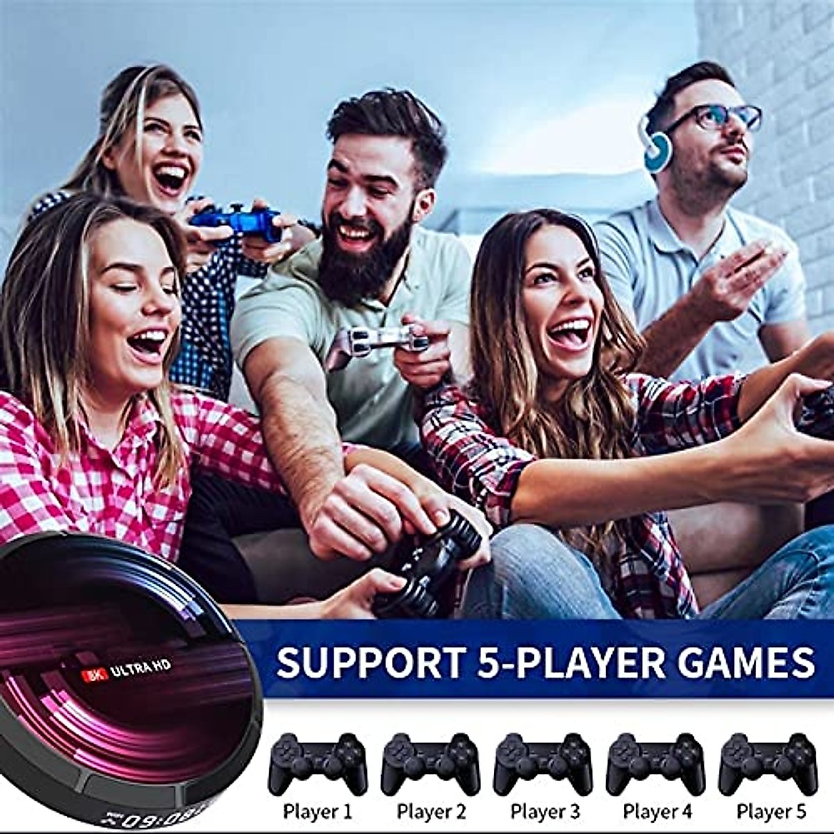 LXYFMS Retro Video Game Console, Super Console Built-in 3（EmuELEC/Android/CoreELEC）-in-1 System,4K UHD Output,Support PS1/PSP/NES/SEGA Saturn, Gifts for Men Who Have Everything