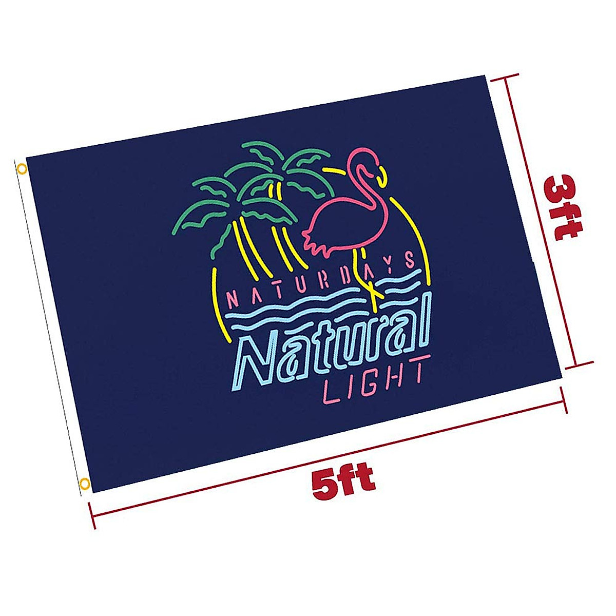 Naturdays Flag Natural Light Banner Flag Man Cave Wall Beer Flag with Brass Grommets,Outdoor Sign House Flag Polyester Yard Lawn Outdoor Decor 3x5 Ft Banner