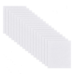 NBEADS 100 Pcs 100% Cotton Fabric, White Precut Square Fabrics 4.96x4.8 Inch Embroidery Fabric Cross Stitch Cloth Cotton Aida Fabric for Embroidery Quilting Tie-dye Hand Painting Sewing