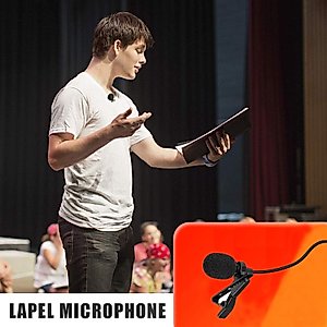 Sujeetec Lavalier Microphone Lapel Microphone Compatible with AKG Samson Wireless Transmitter - Unidirectional Condenser Mic - Mini XLR TA3F Plug