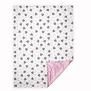 Cudlie Disney Baby Girl Mine Mouse Baby Blanket Double Sided Mink with Pink Minnie Print (30x40)