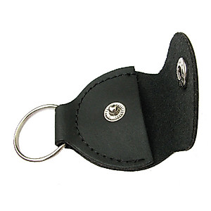 StaiBC Guitar Picks Holder Case Black Leather Keychain Plectrum Cases Bag