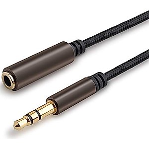 Pasow Headphone Extension Cable 3.5mm Male to Female Stereo Audio Extension Adapter Cable (6FT, Coffee)