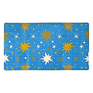 Bath Tub Shower Mat - Anti-Slip PVC Material 15.1x26.8 in, Gentle Cushioning Quick Drying Suction Cups Reliable Solution - Colored Star Pattern Non-Slip Floor Mat